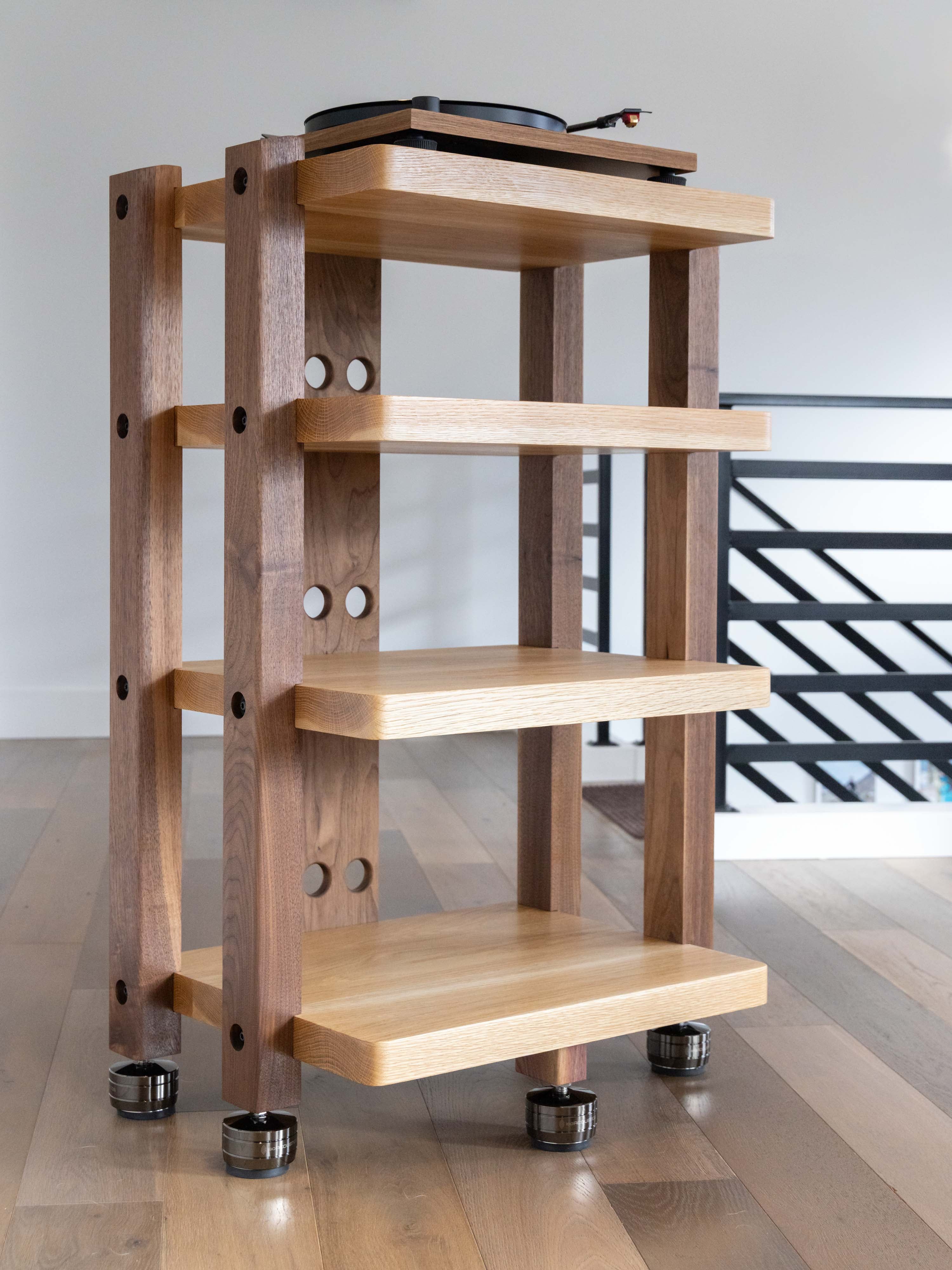 ECHELON HD Audio Rack in White Oak with IsoAcoustic GAIA-TITAN Feet ...