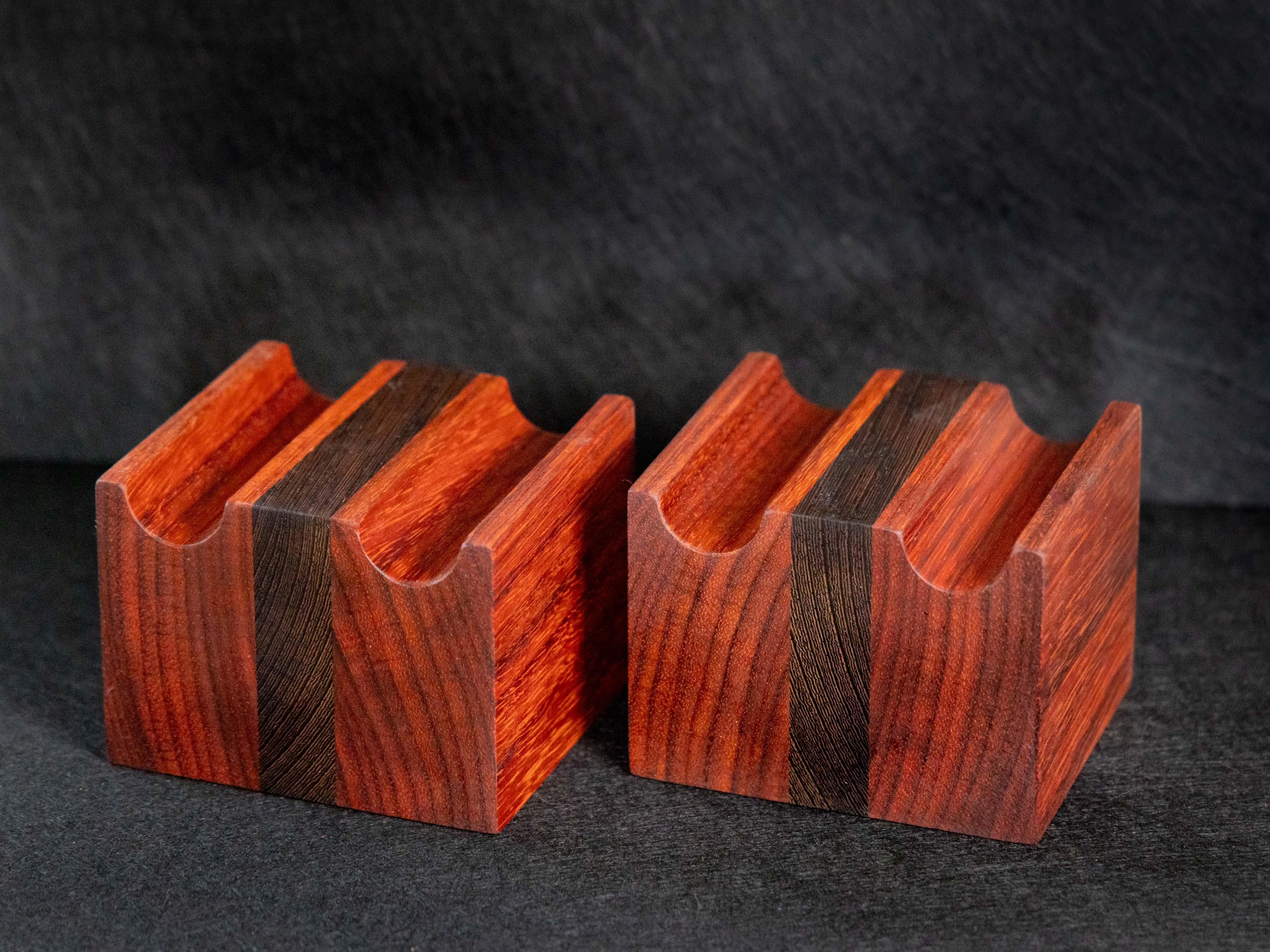 Large 2-slot African Padauk and Wenge Cable Risers - Set of 2 – Deep ...